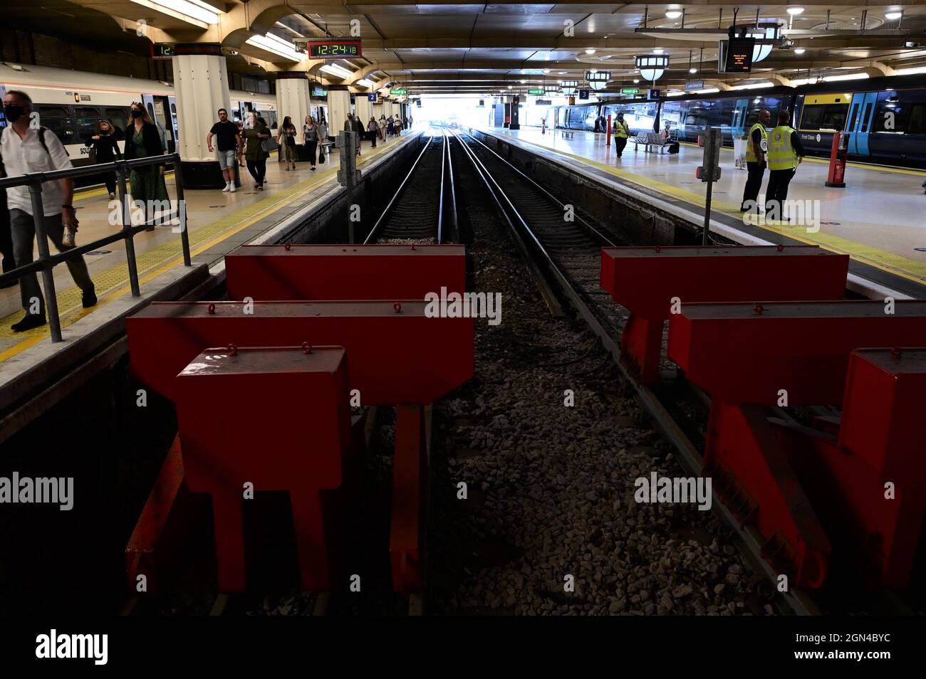 Inside the Platform area of Charing Cross station on 23 Sept 2021 Stock ...