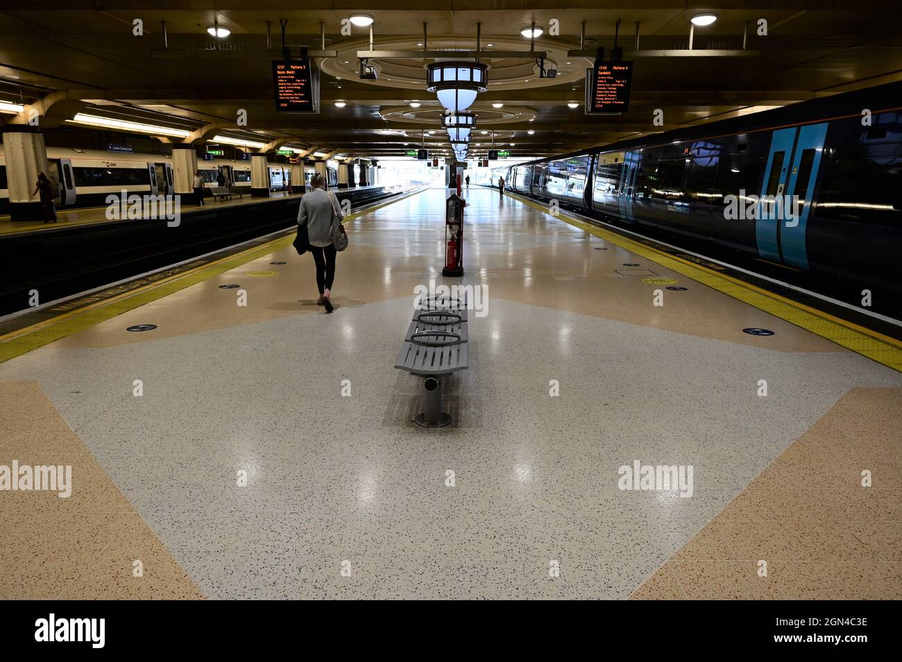 Inside the Platform area of Charing Cross station on 23 Sept 2021 Stock ...