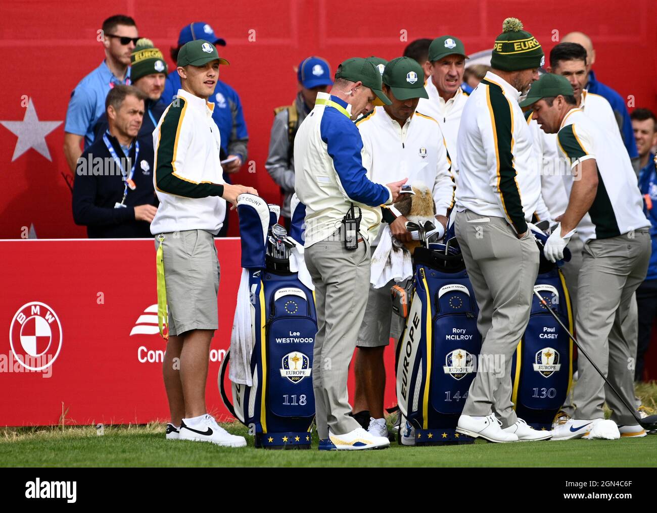 Samuel Bevan Westwood (left), caddie of Team Europe's Lee Westwood ...