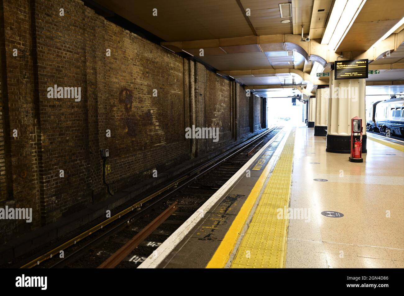 Inside the Platform area of Charing Cross station on 23 Sept 2021 Stock ...