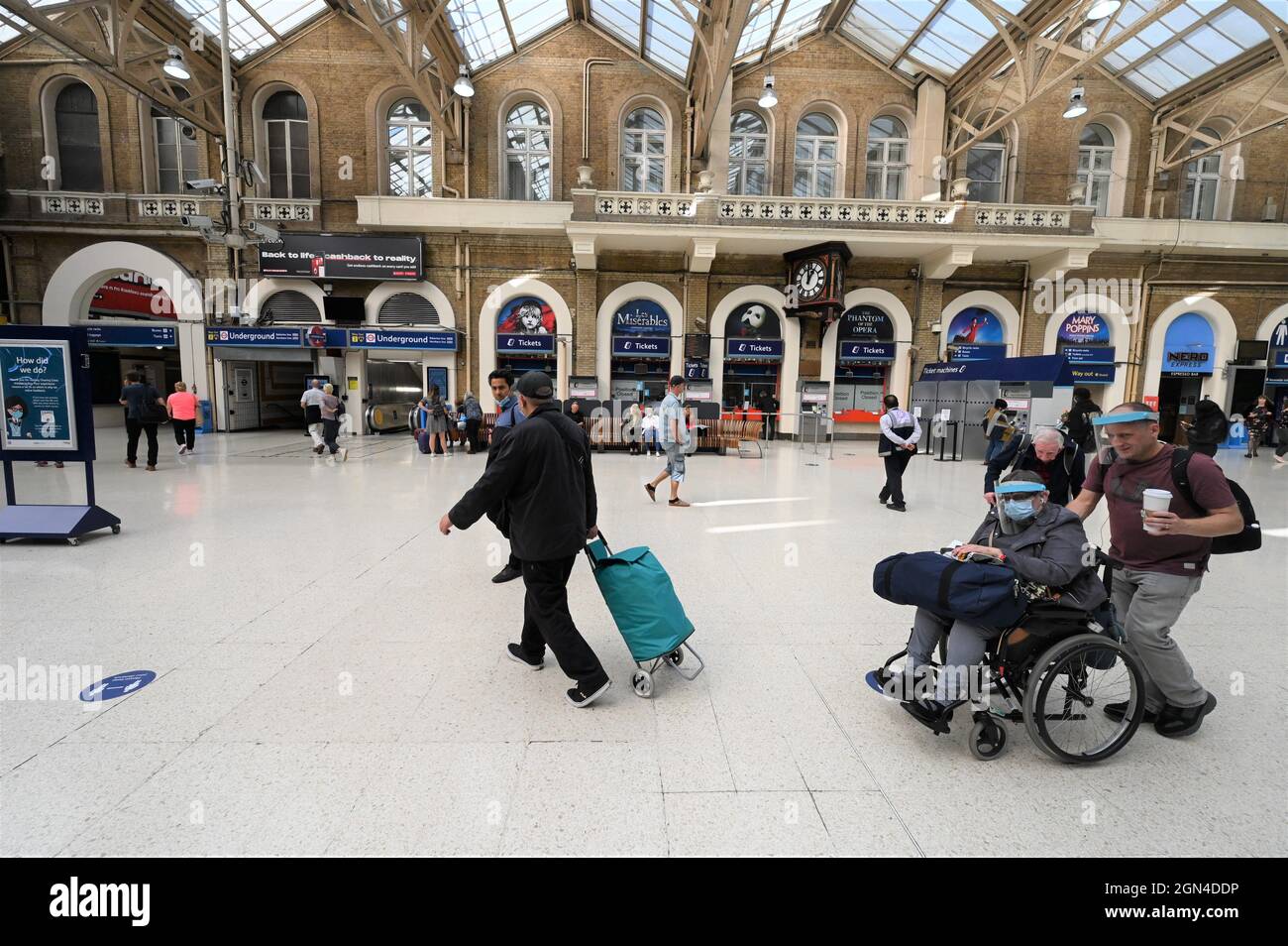 London, London city, UK-Sept 22 2021: Inside the foyer at Charing Cross ...