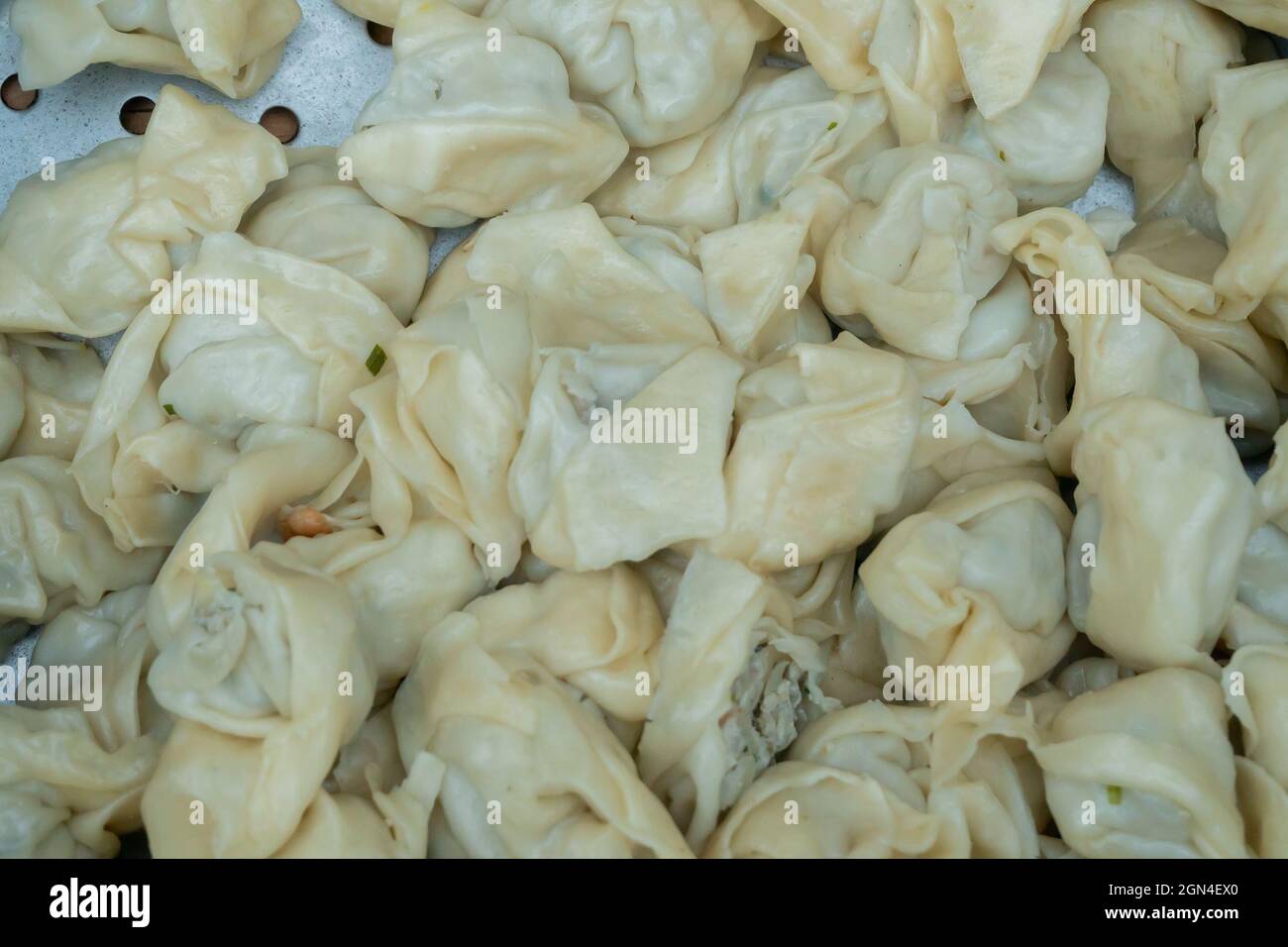 Steamed dumplings being sold at Territy Bazar, Kolkata, West Bengal ...