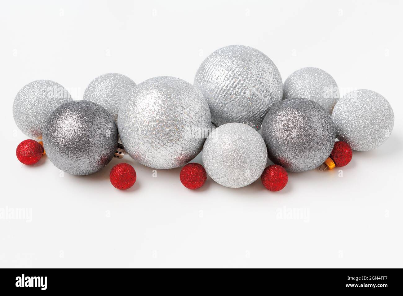 Christmas tree baubles isolated on white background Stock Photo - Alamy