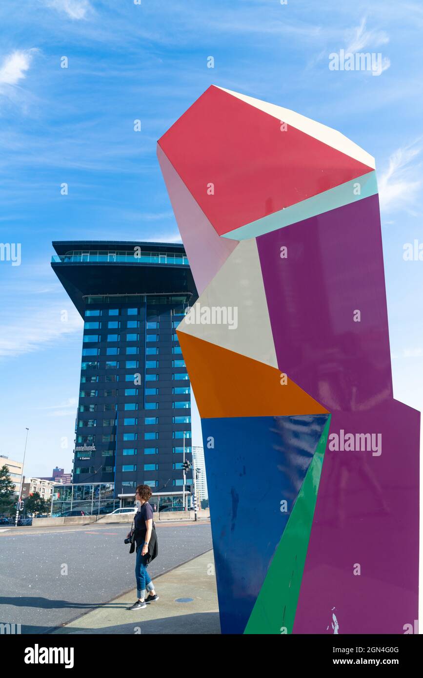 Rotterdam Netherlands - August 22 2021; Colorful abstract sculpture ...