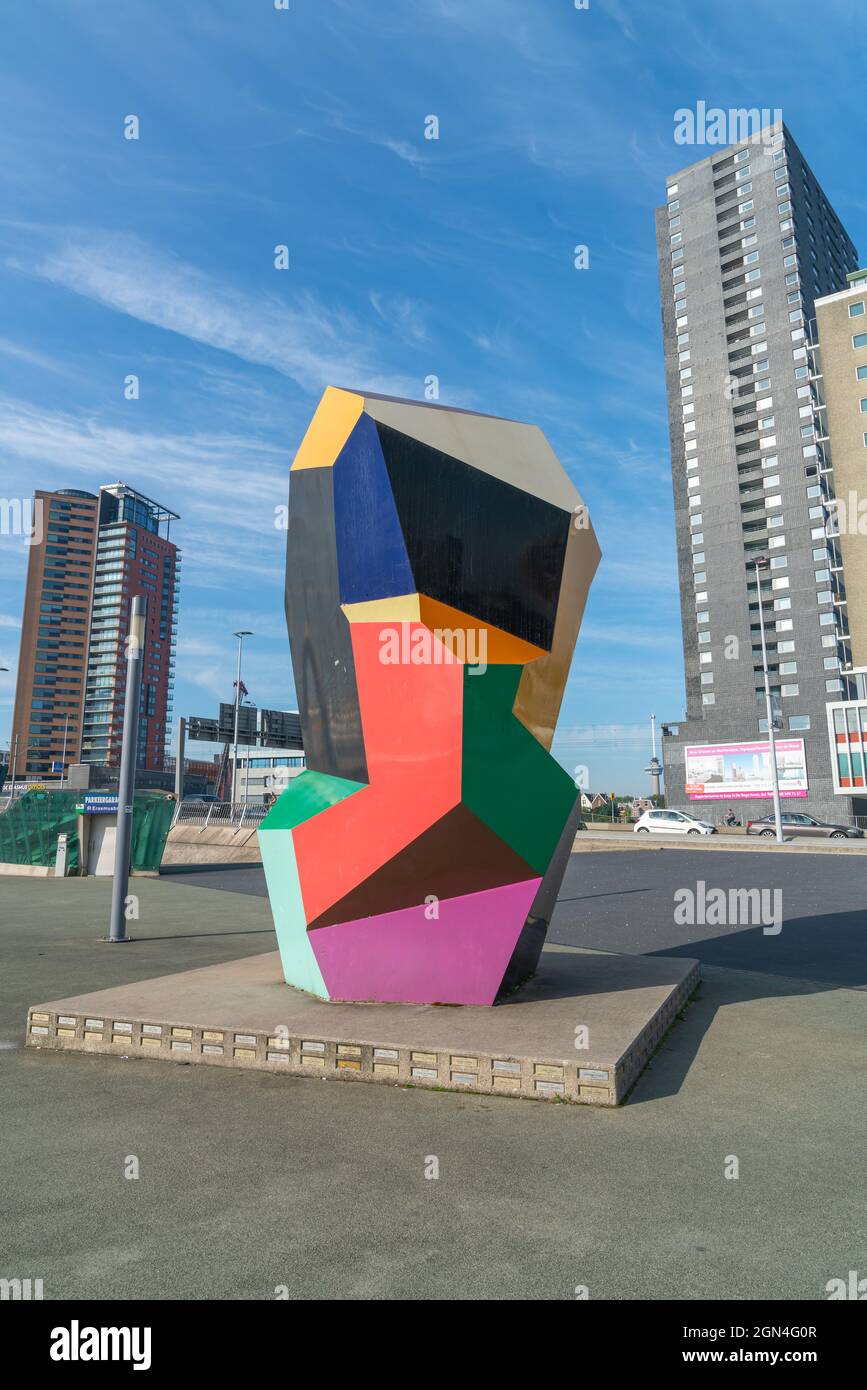 Rotterdam Netherlands - August 22 2021; Colorful abstract sculpture ...