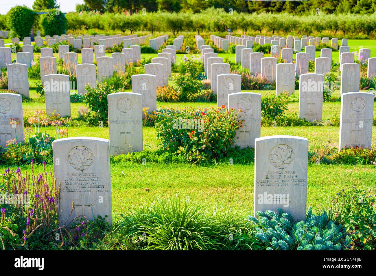 Moro River Canadian War Cemetery, San Donato, Ortona Stock Photo - Alamy