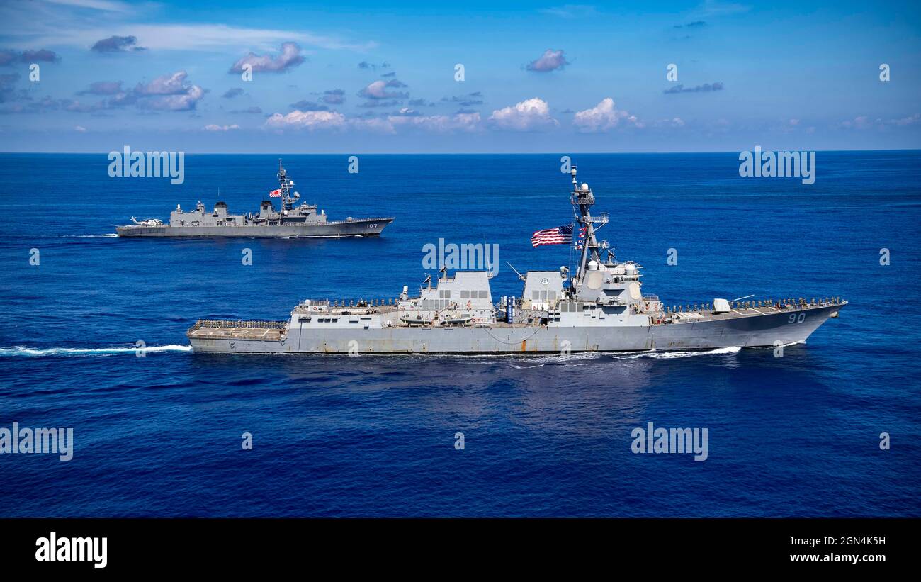 U.S. Navy sailors aboard the Arleigh Burke-class guided-missile ...