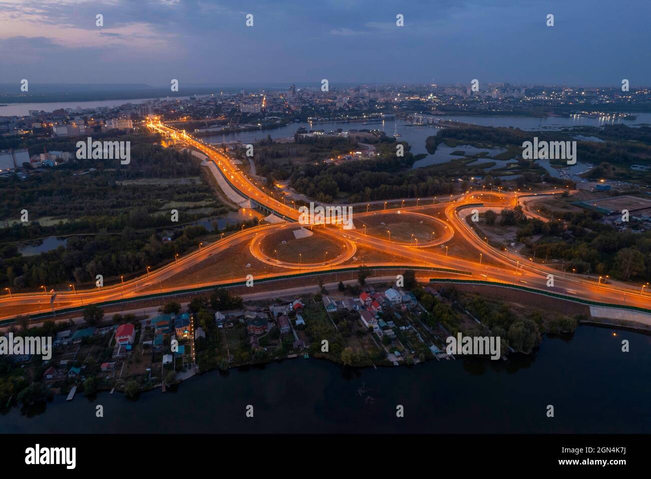Countryside interchange overpass Stock Photo - Alamy