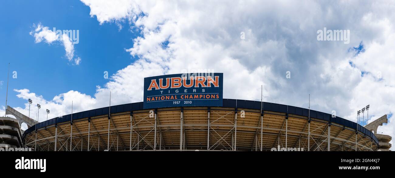 AUBURN ALABAMA, USA - JUNE 18, 2020 - Panoramic view of the Jordan-Hare ...