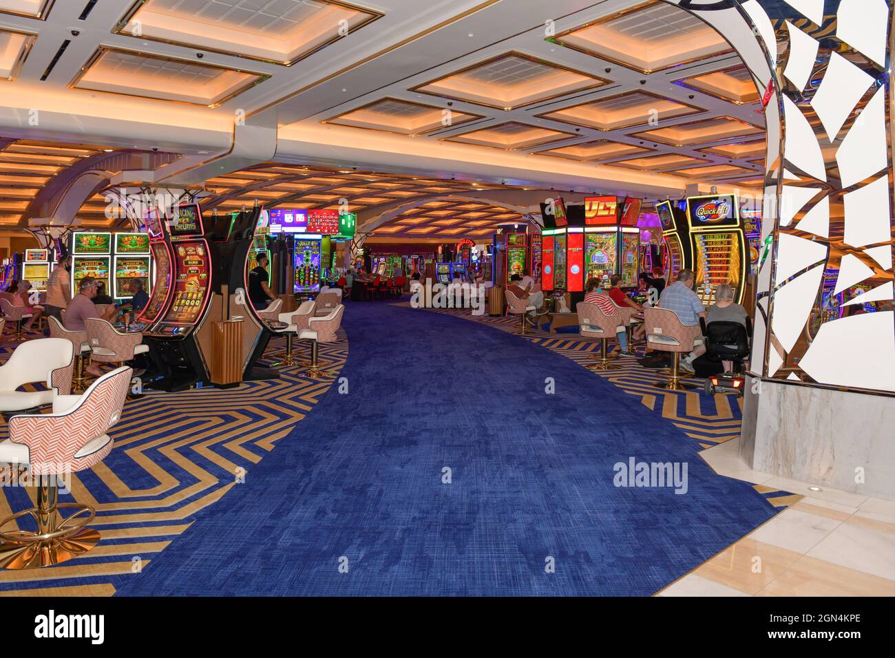 Nevada USA September 5, 2021 Interior landscape of the luxurious casino ...
