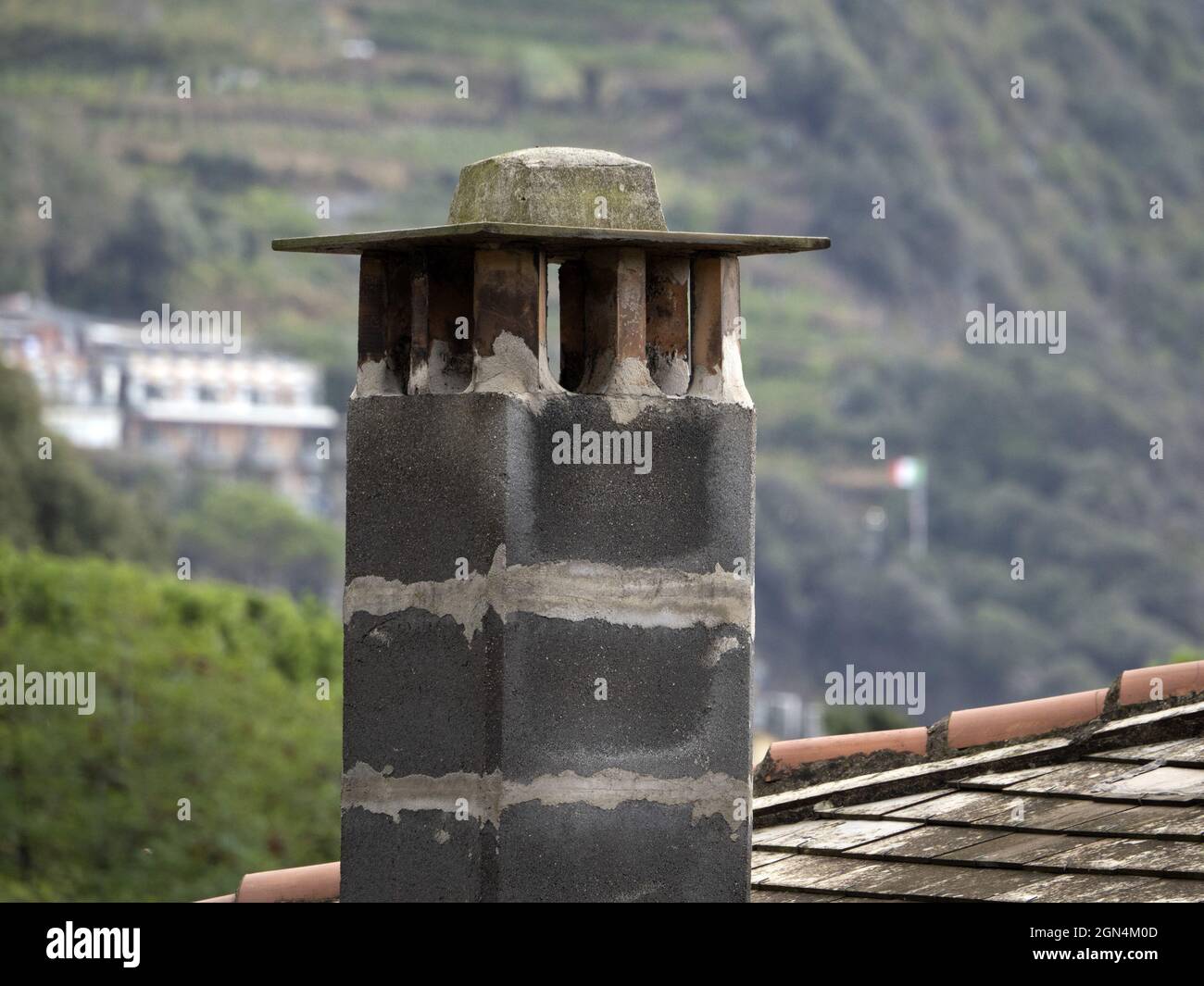italian village chimney in cinque terre liguria Stock Photo - Alamy