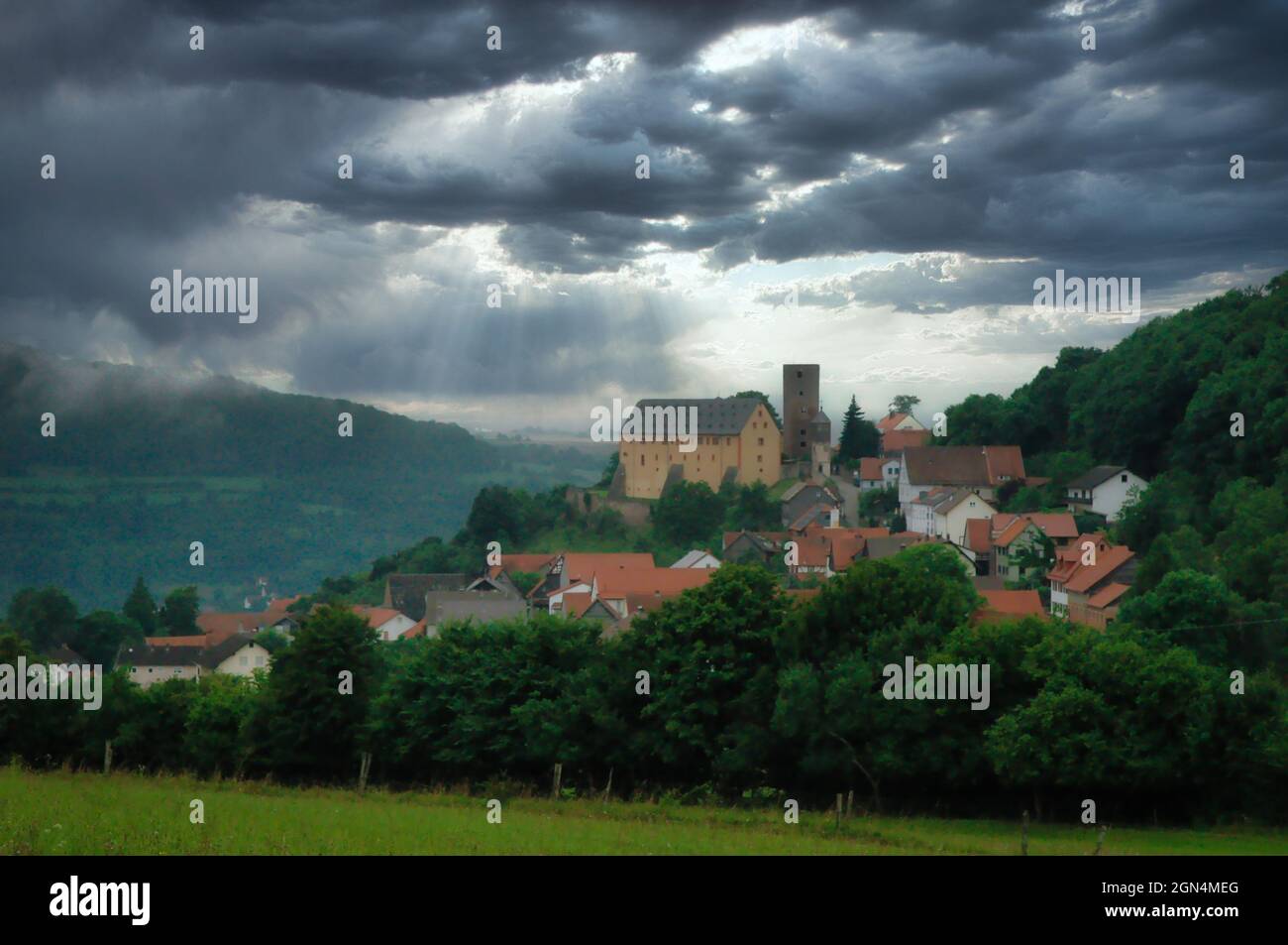 Beautiful view of houses in a rural village Stock Photo - Alamy