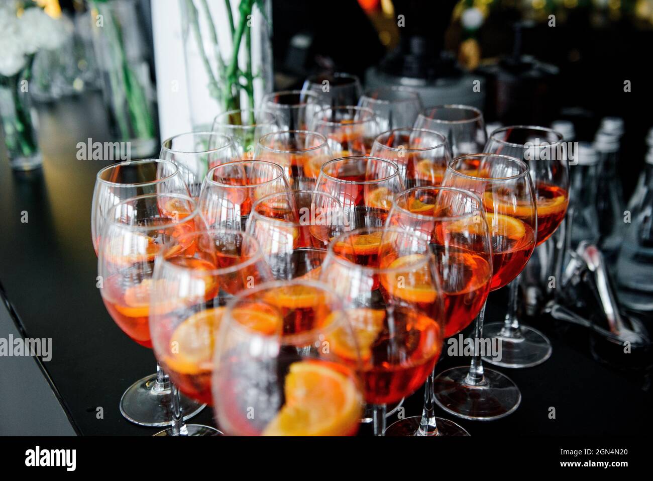 Wine cocktails glasses bottles hi-res stock photography and images - Alamy