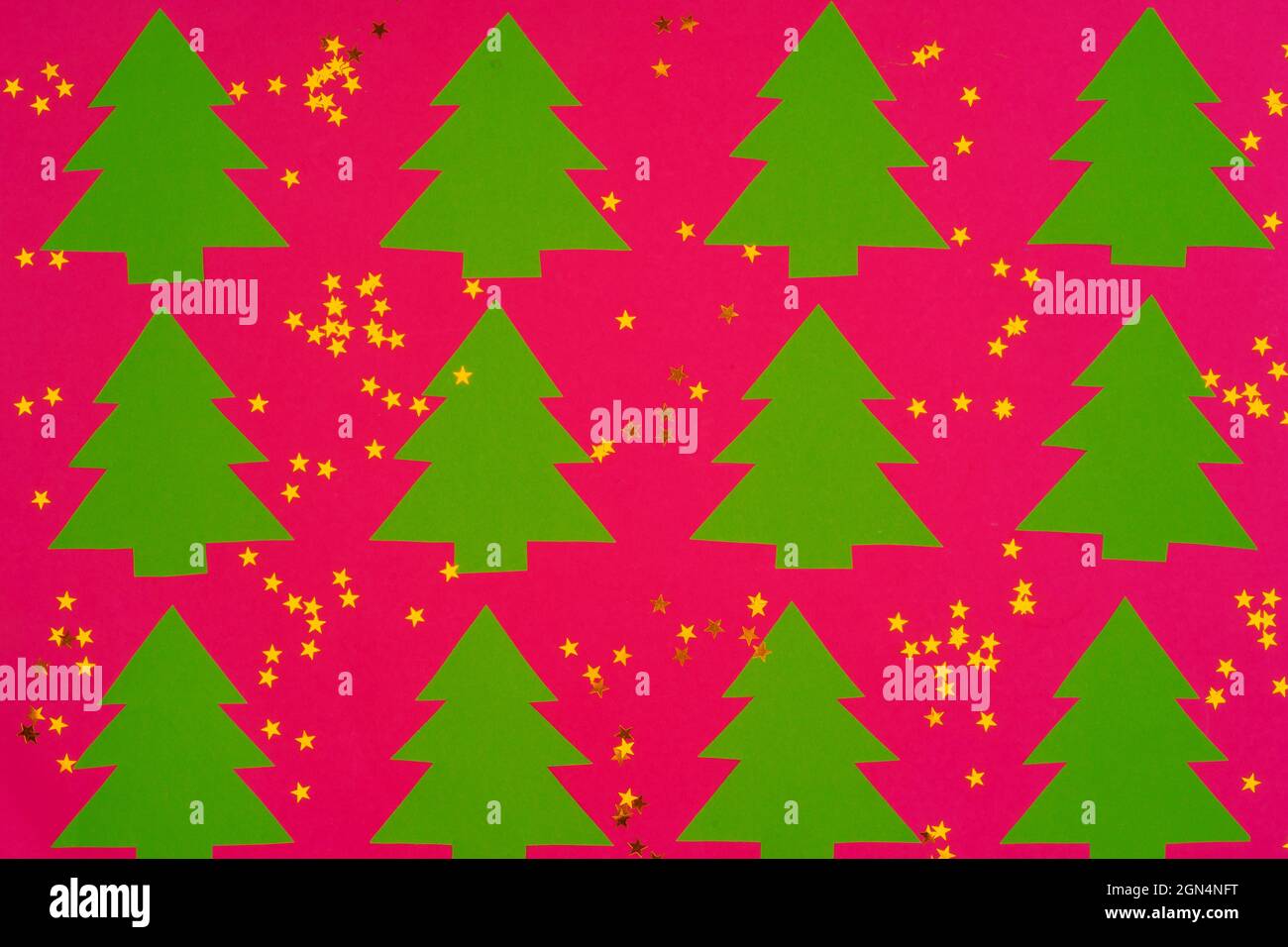 Pink background with Christmas holiday decorations pattern Stock Photo ...