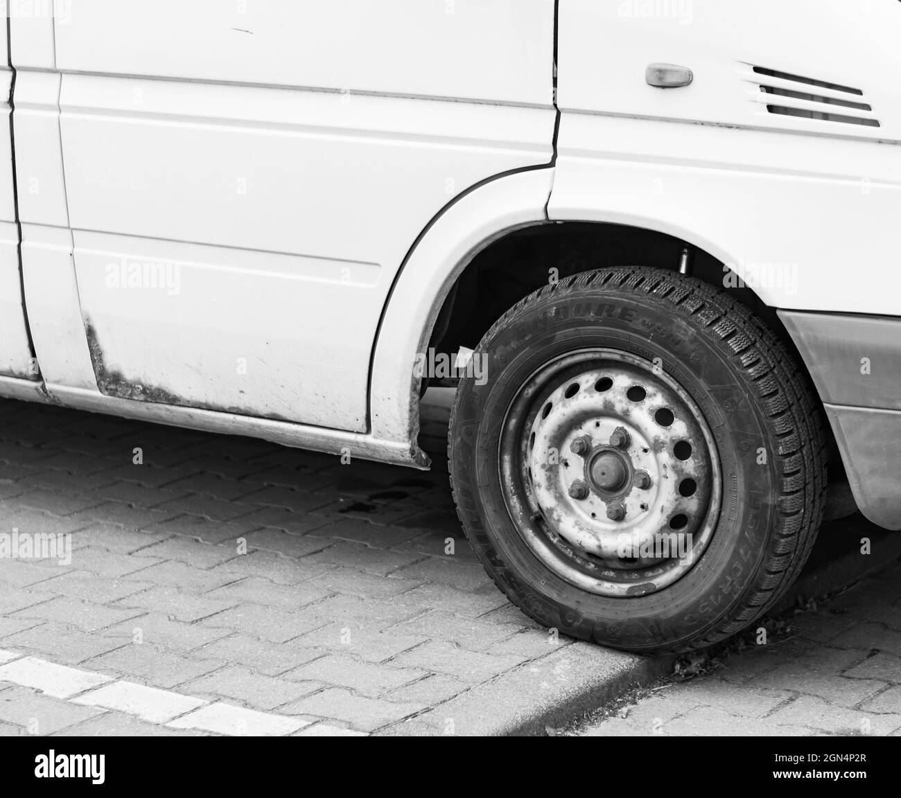 POZNAN, POLAND - Dec 02, 2018: A close-up of a parked Volkswagen ...
