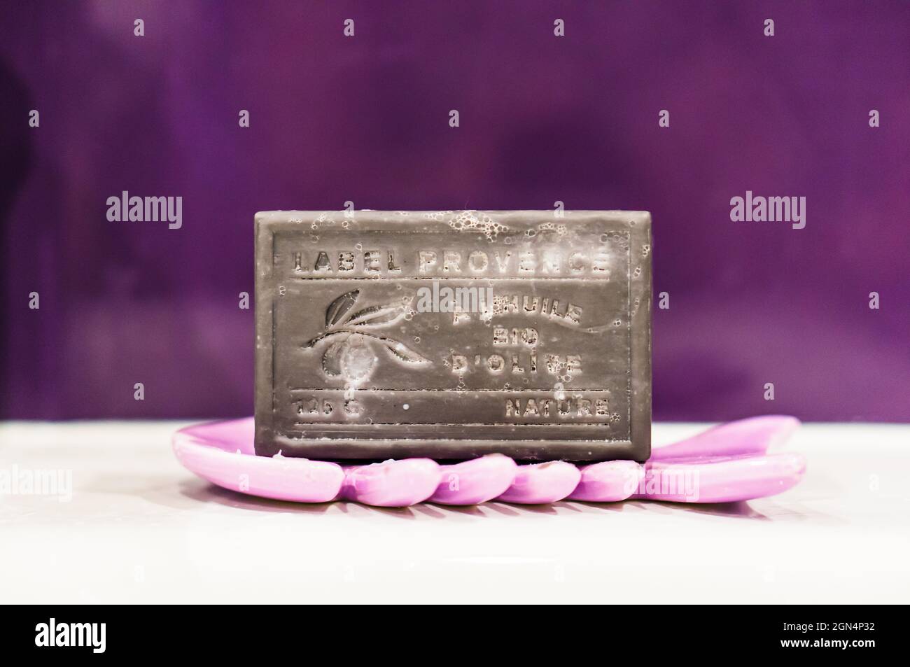 POZNAN, POLAND - Dec 02, 2018: A piece of aromatic black soap Stock ...