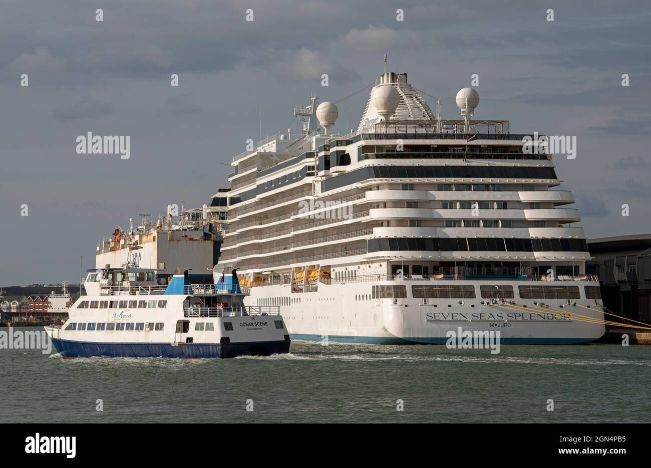 Southampton, England, UK. 2021. Cruise ship Seven Seas Splendor ...