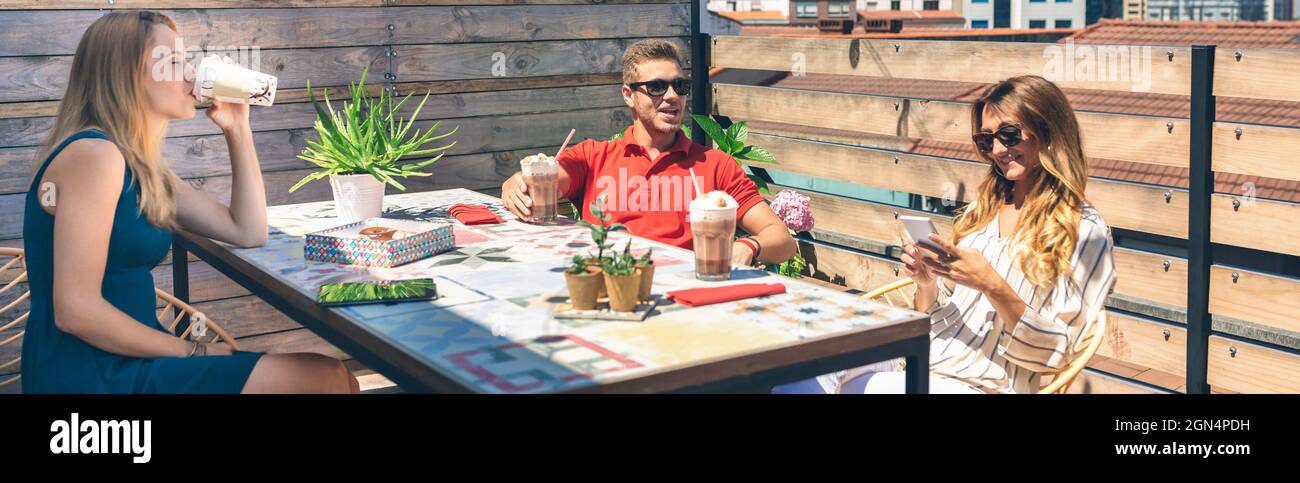 Happy terrace hi-res stock photography and images - Alamy