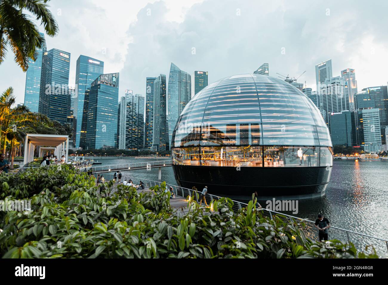 SINGAPORE - SEPTEMBER 20, 2020: Glass dome structure of the newest ...