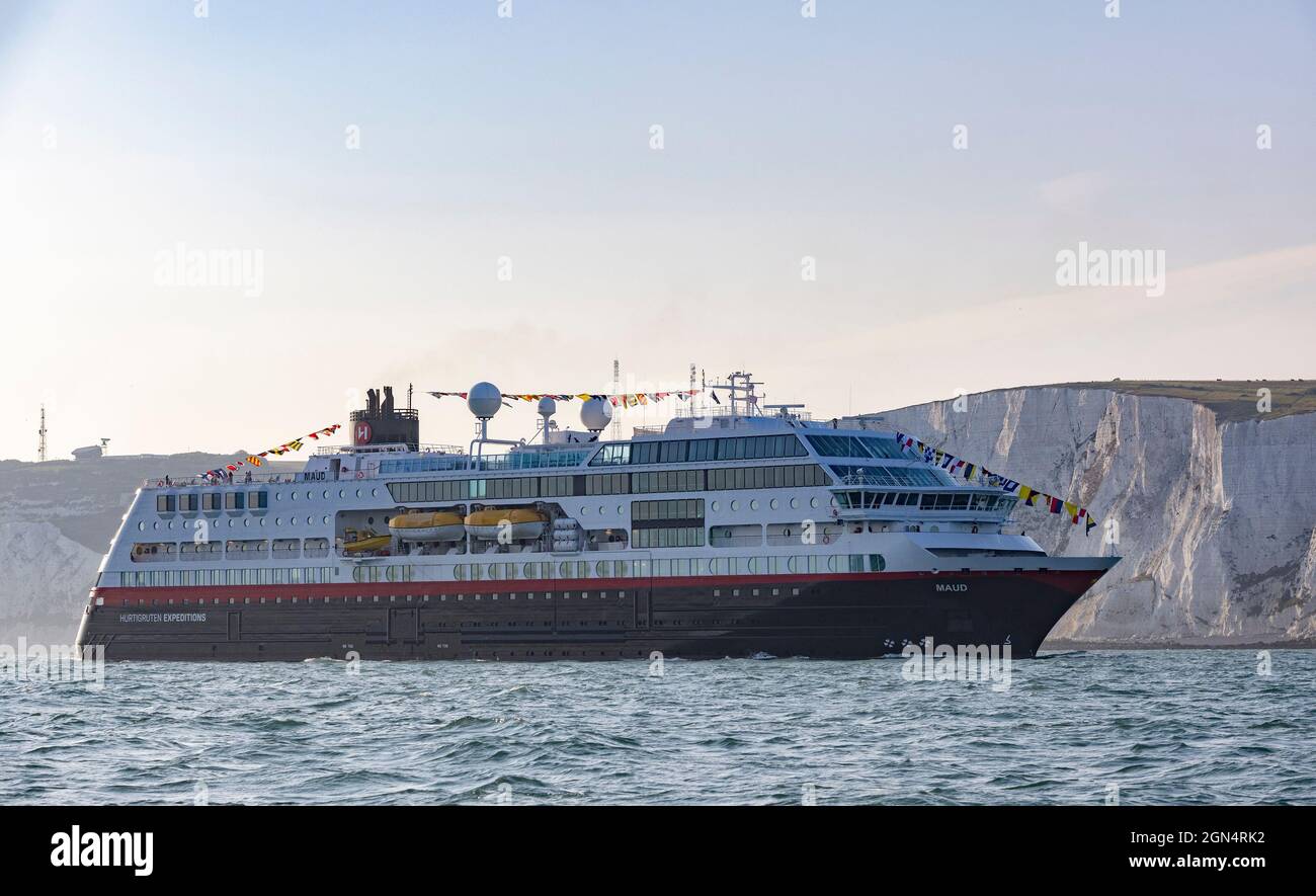 EDITORIAL USE ONLY General views of MS Maud embarking on her inaugural ...