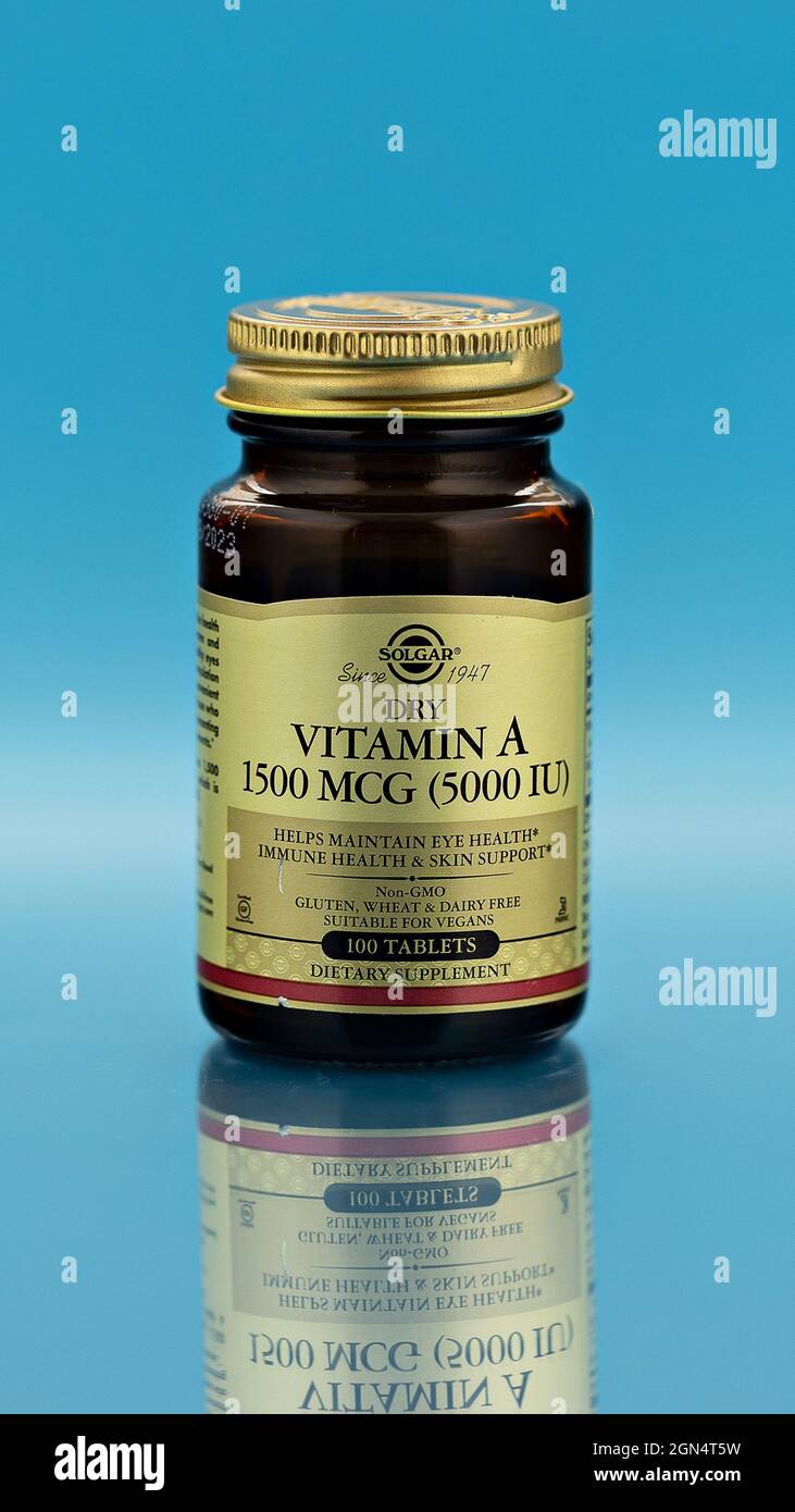 vitamin A tablets in the jar. dietary supplement editorial photo Stock ...