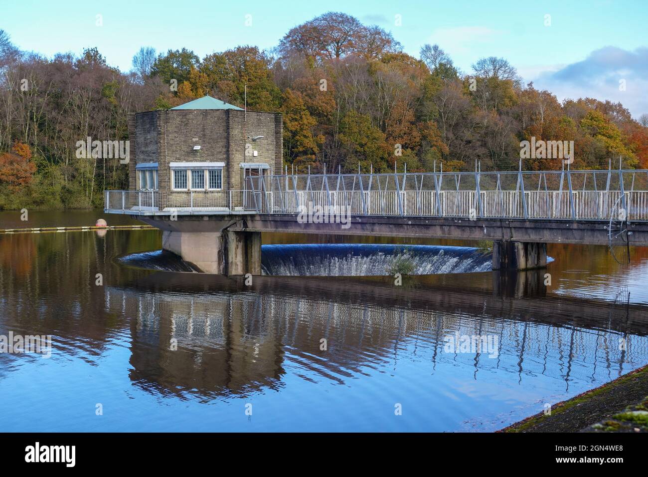 The overflow at Tittesworth reservoir, Meerbrook, Leek, Staffordshire ...