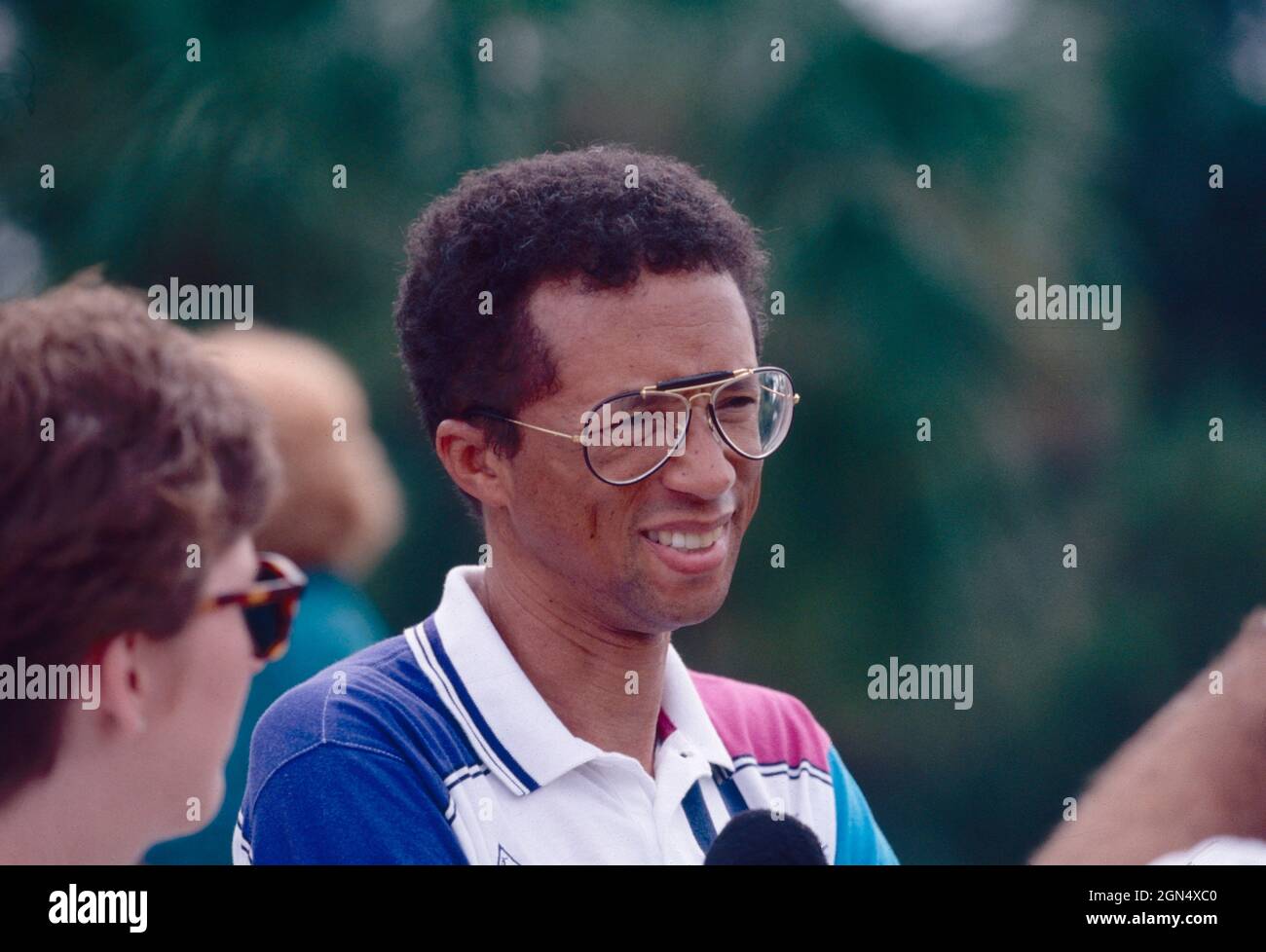 American tennis player Arthur Ashe, Senior ATP Tour Fla, USA 1992 Stock ...