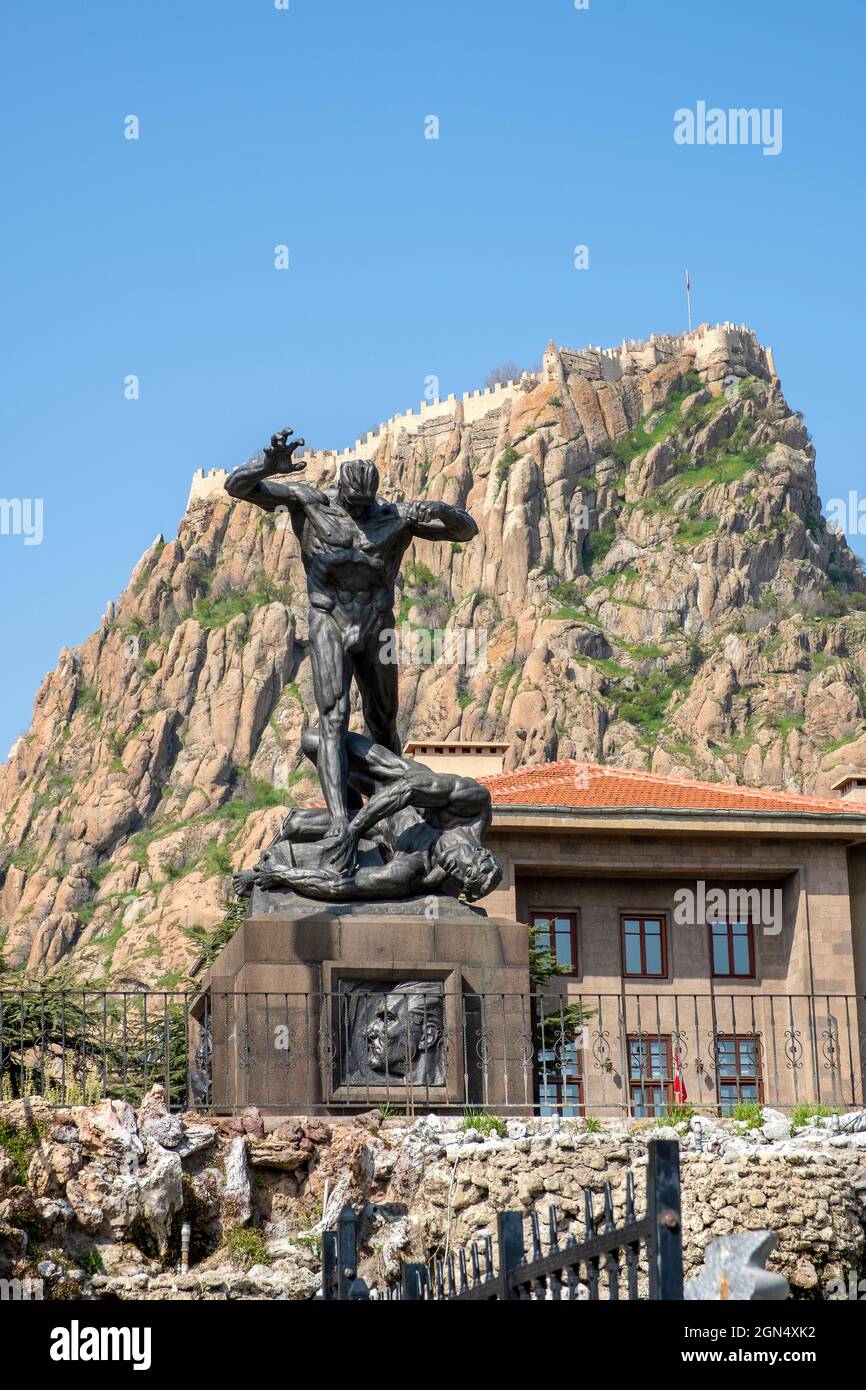 AFYONKARAHISAR,TURKEY, APRİL 26,2019:: Afyonkarahisar Castle and Afyon ...