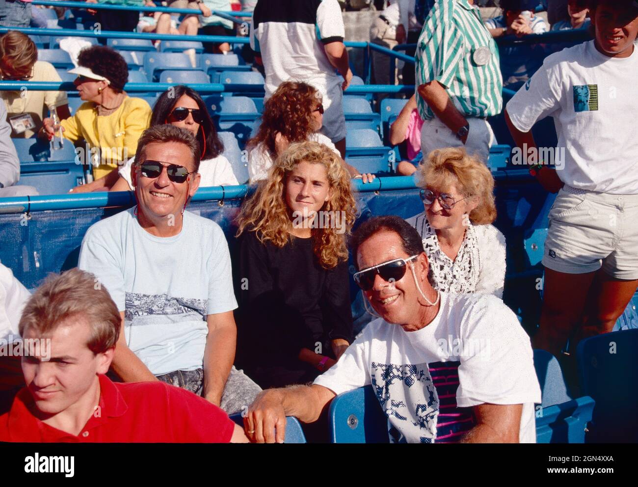 American tennis coach Nick Bollettieri and Monica Seles, 1990s Stock ...