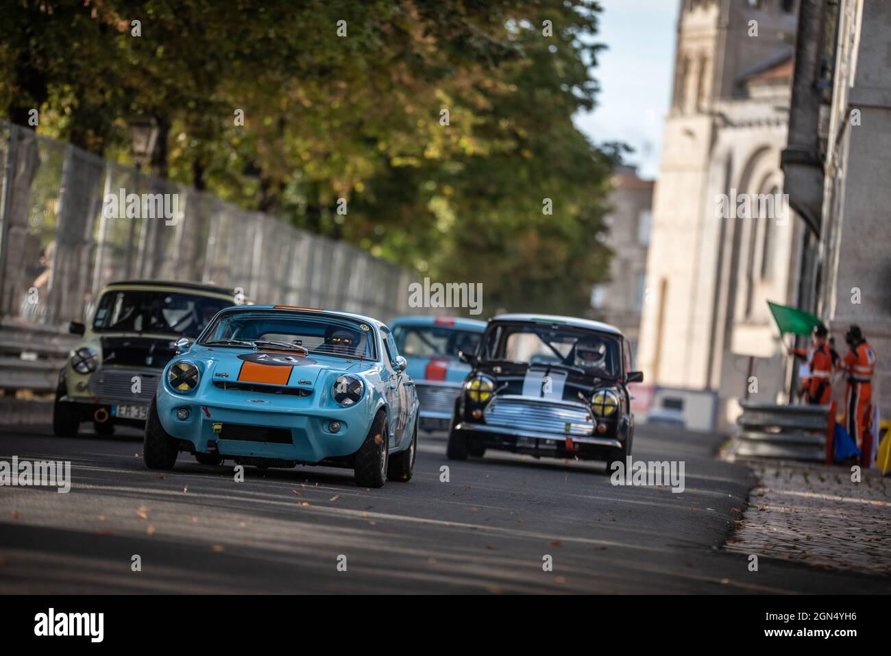 Austin Mini with Marcos Mini, action Circuit des Remparts, Angoulême on ...