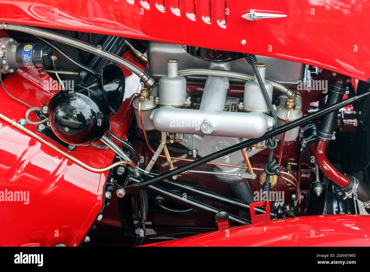 1952 MG TD engine. The Bradford Classic 2021 Stock Photo - Alamy