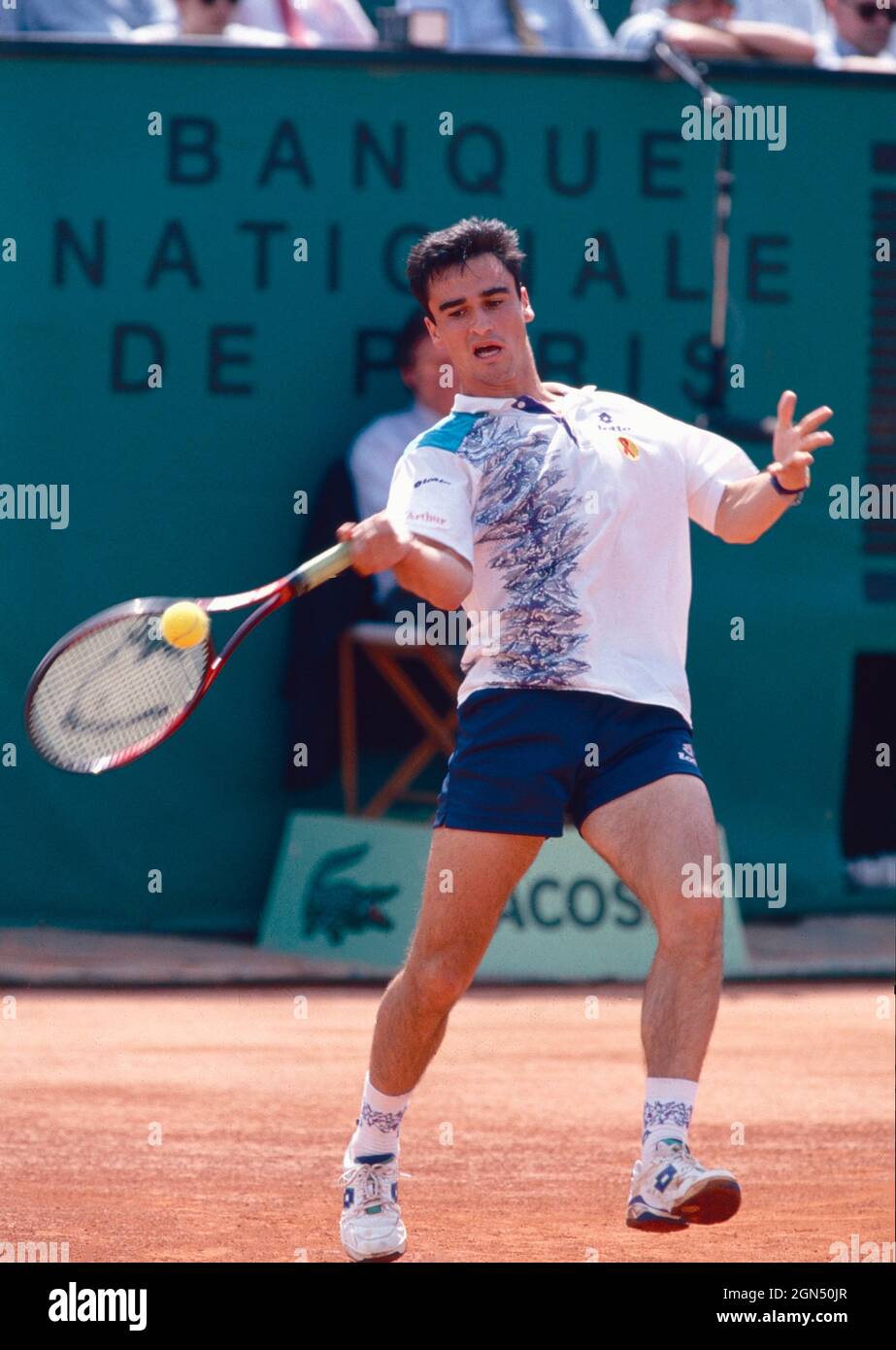 Spanish tennis player Alberto Barasategui, Roland Garros, France 1994 ...