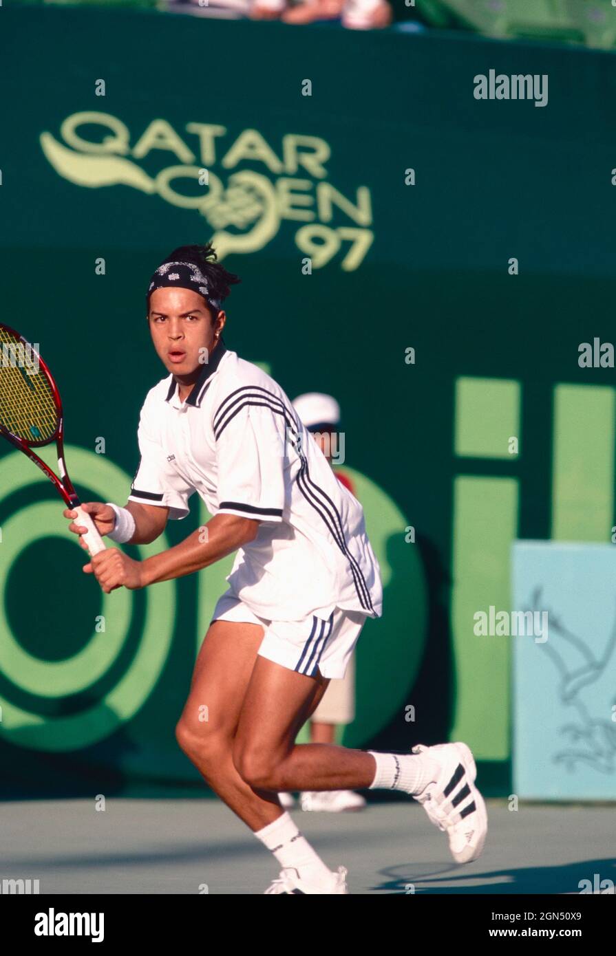 Moroccan tennis player Hicham Arazi, Qatar Open 1997 Stock Photo - Alamy