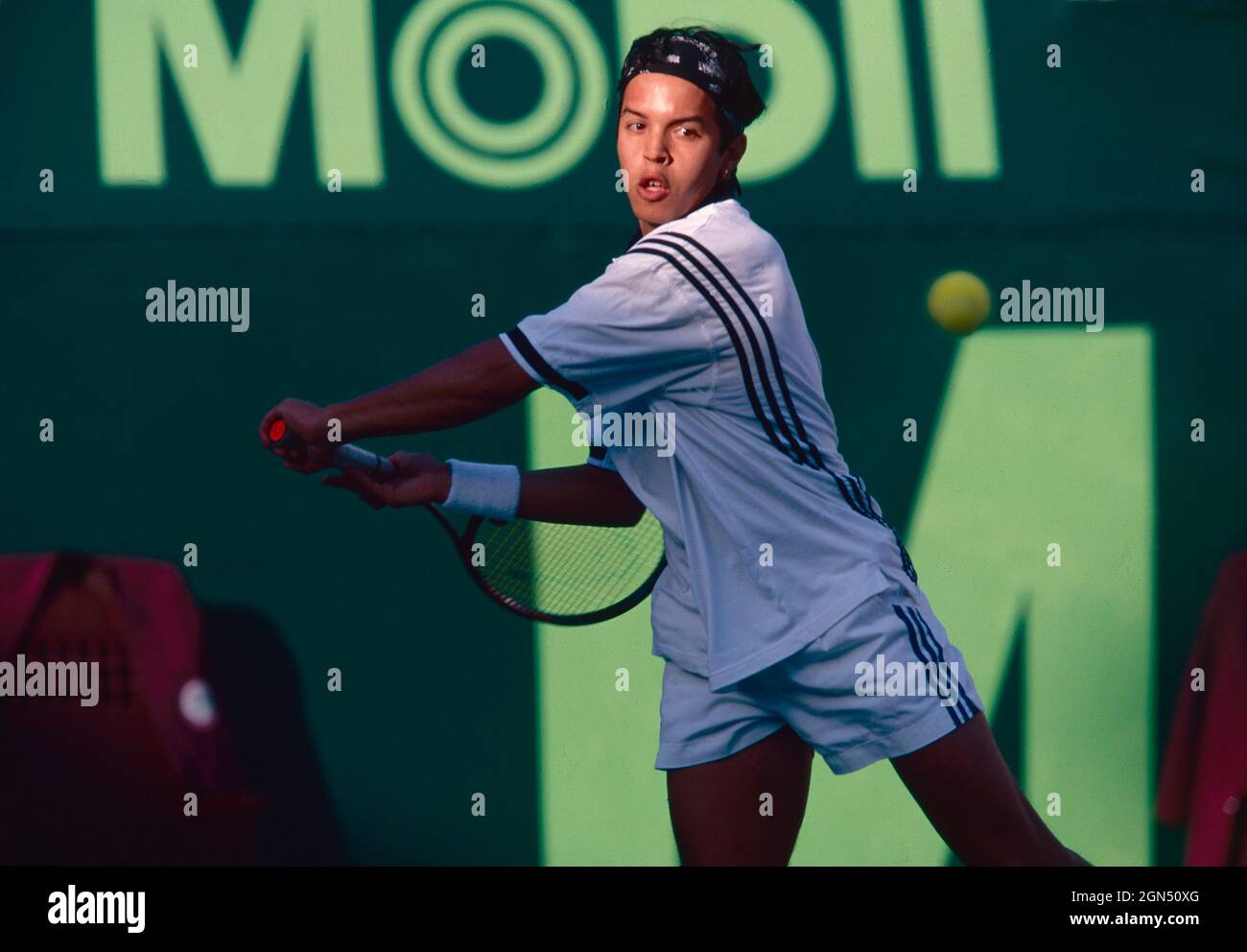 Moroccan tennis player Hicham Arazi, Qatar Open 1997 Stock Photo - Alamy