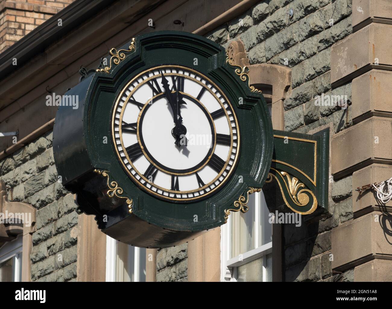 The recently restored PUPS clock in Keswick, Cumbria, England, UK Stock ...