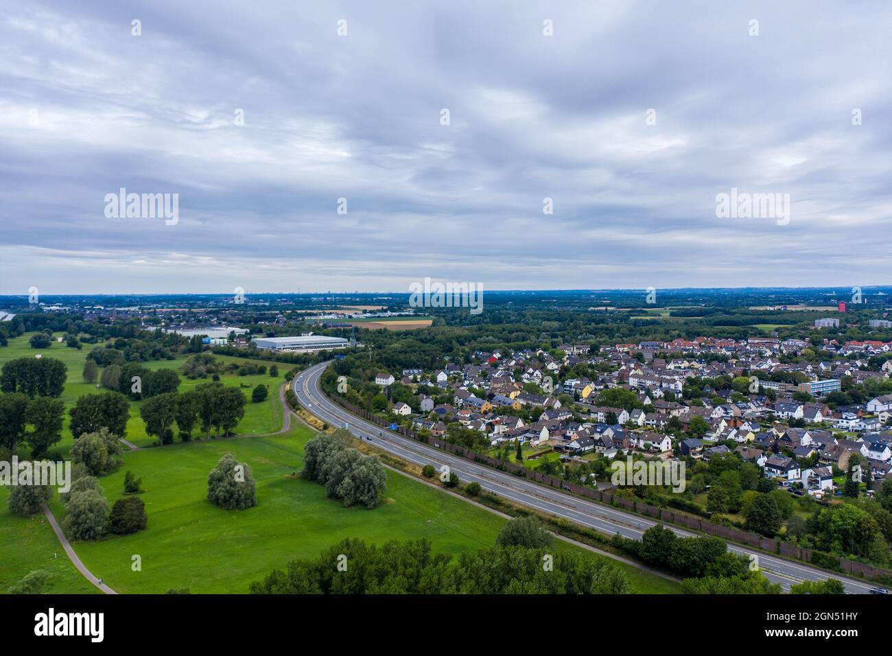 Panoramic view of the A59 motorway near Leverkusen Stock Photo - Alamy