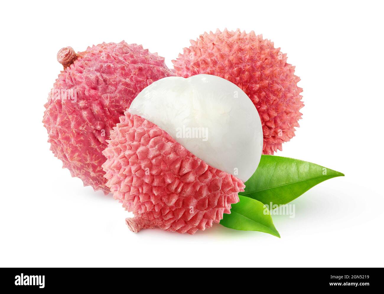 Isolated lychee. Peeled lichi fruits isolated on white background Stock ...