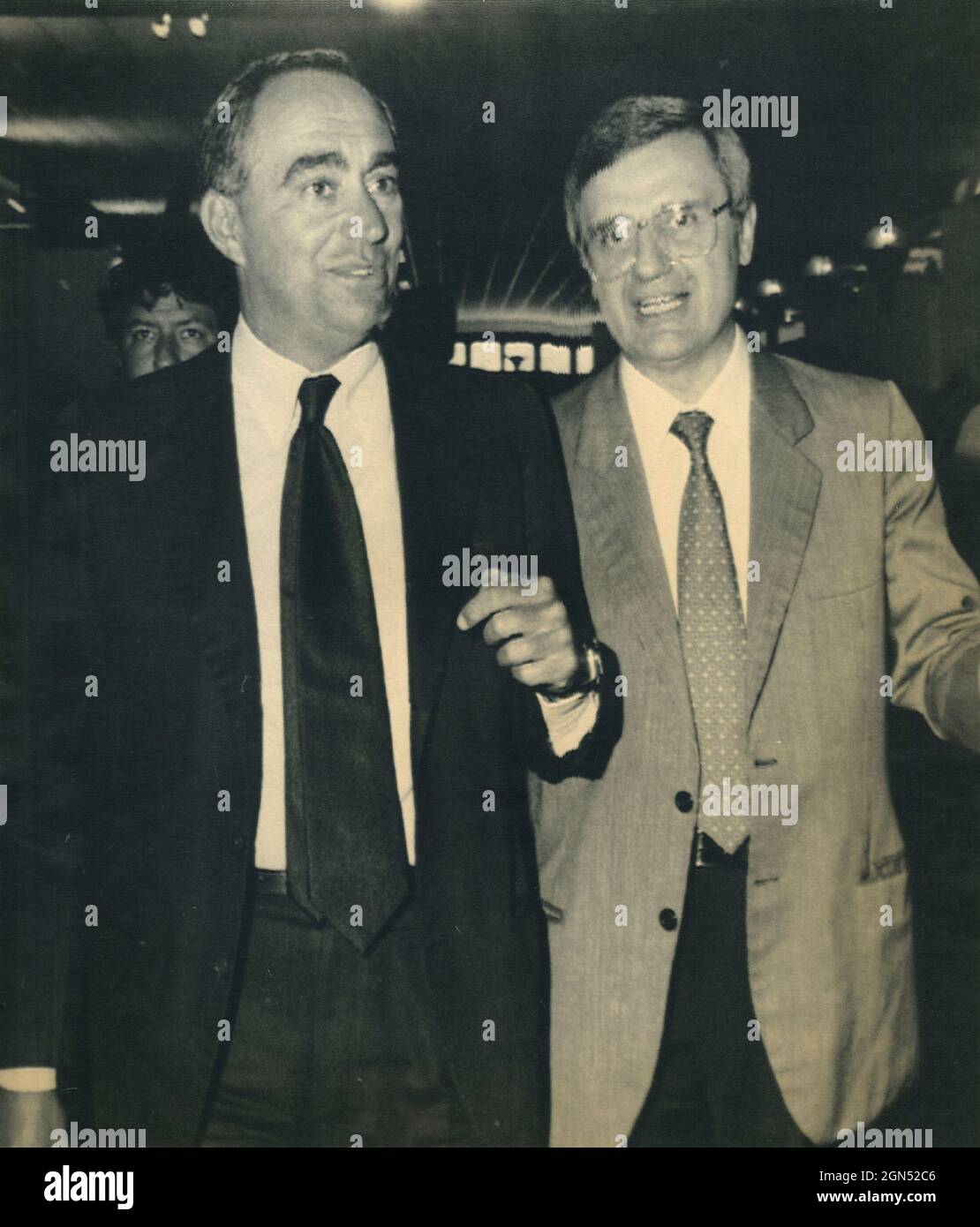 Italian sport manager and politician Franco Carraro and politician ...