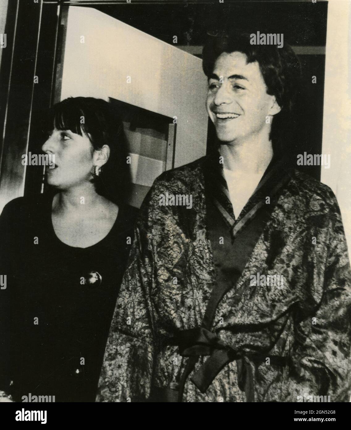 Italian football player Lionello Manfredonia and his wife, 1989 Stock ...