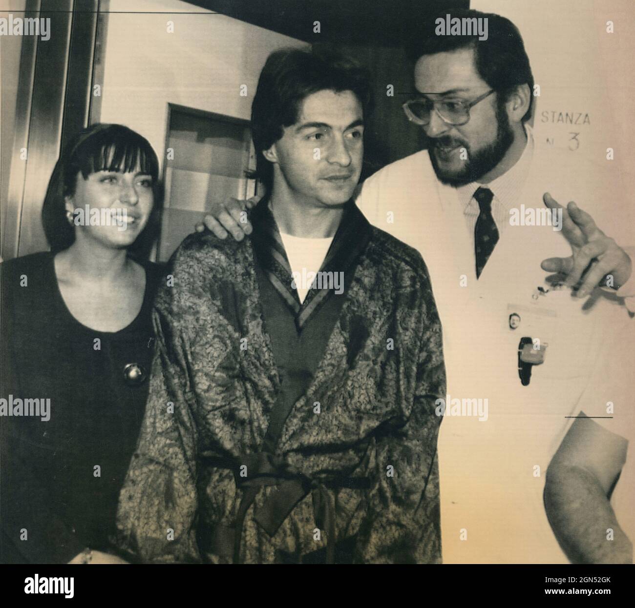 Italian football player Lionello Manfredonia and his wife, 1989 Stock ...