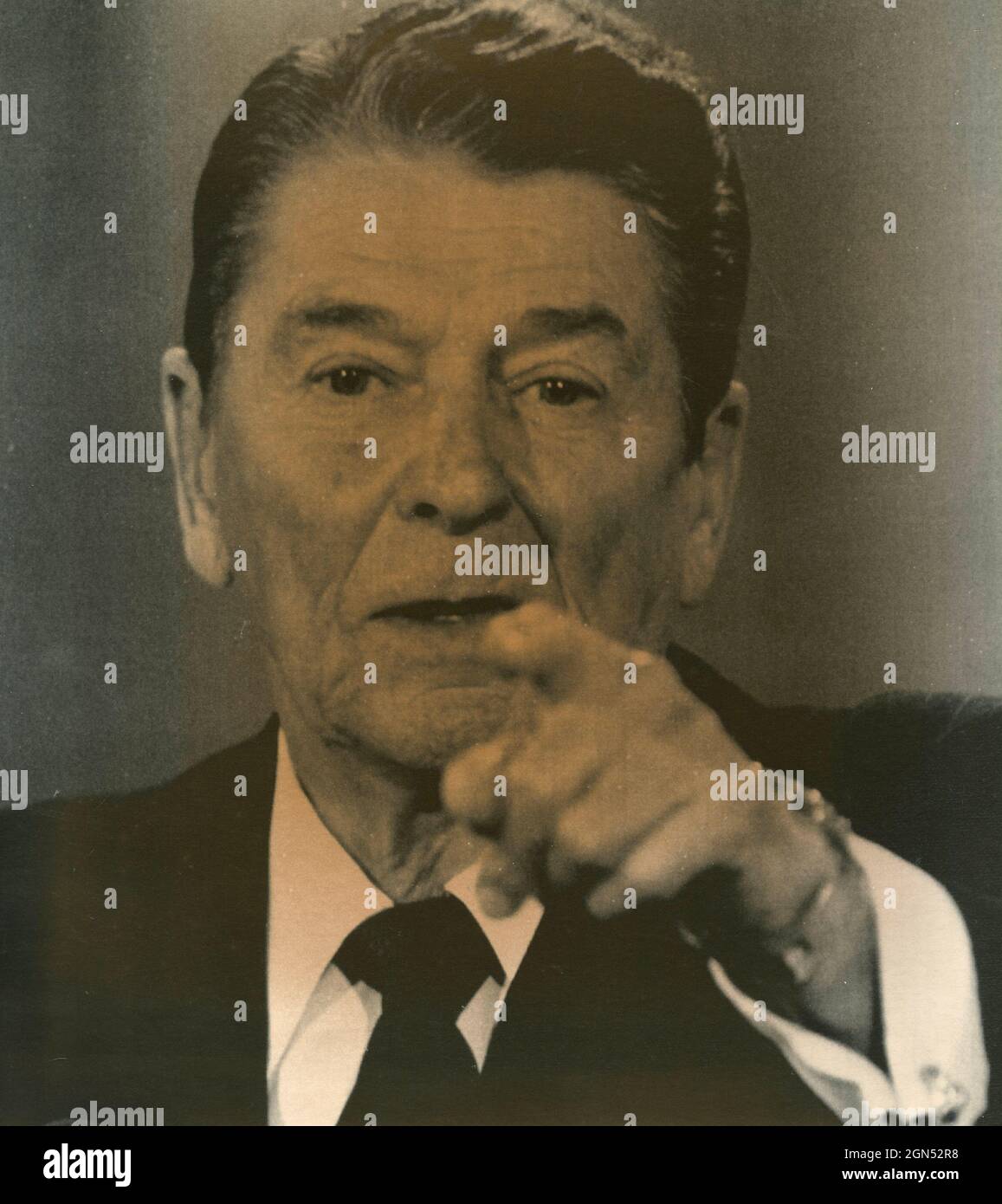 US President Ronald Reagan, 1989 Stock Photo - Alamy