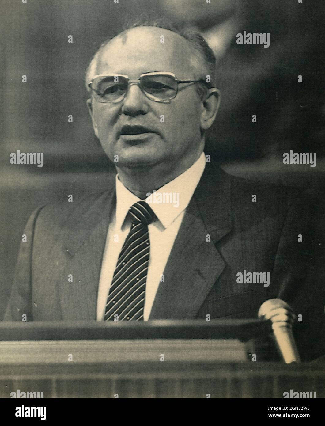 Russian politician and President of the Soviet Union Mikhail Gorbachev ...