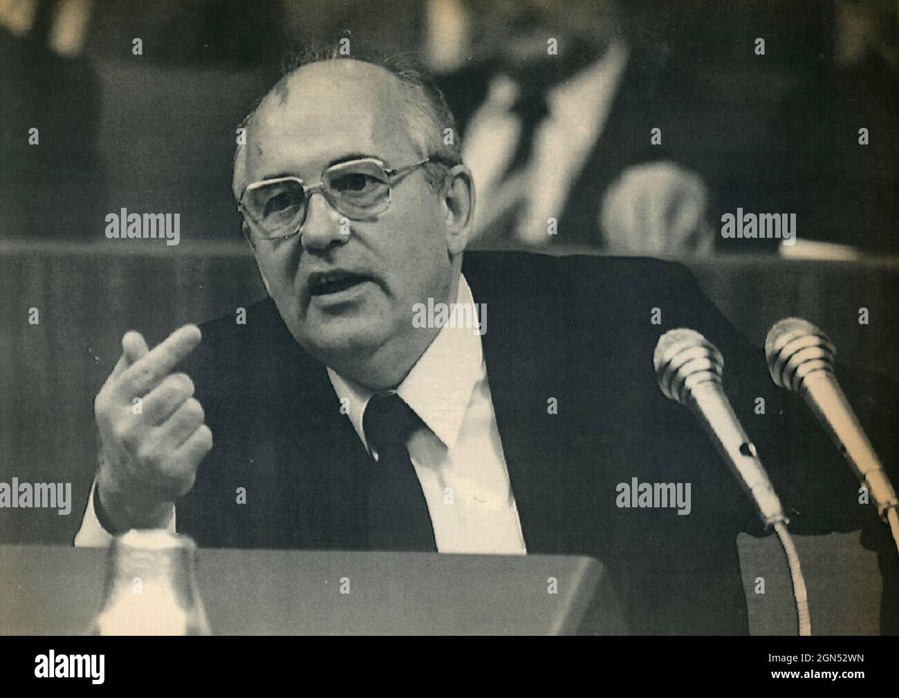 Russian politician and President of the Soviet Union Mikhail Gorbachev ...