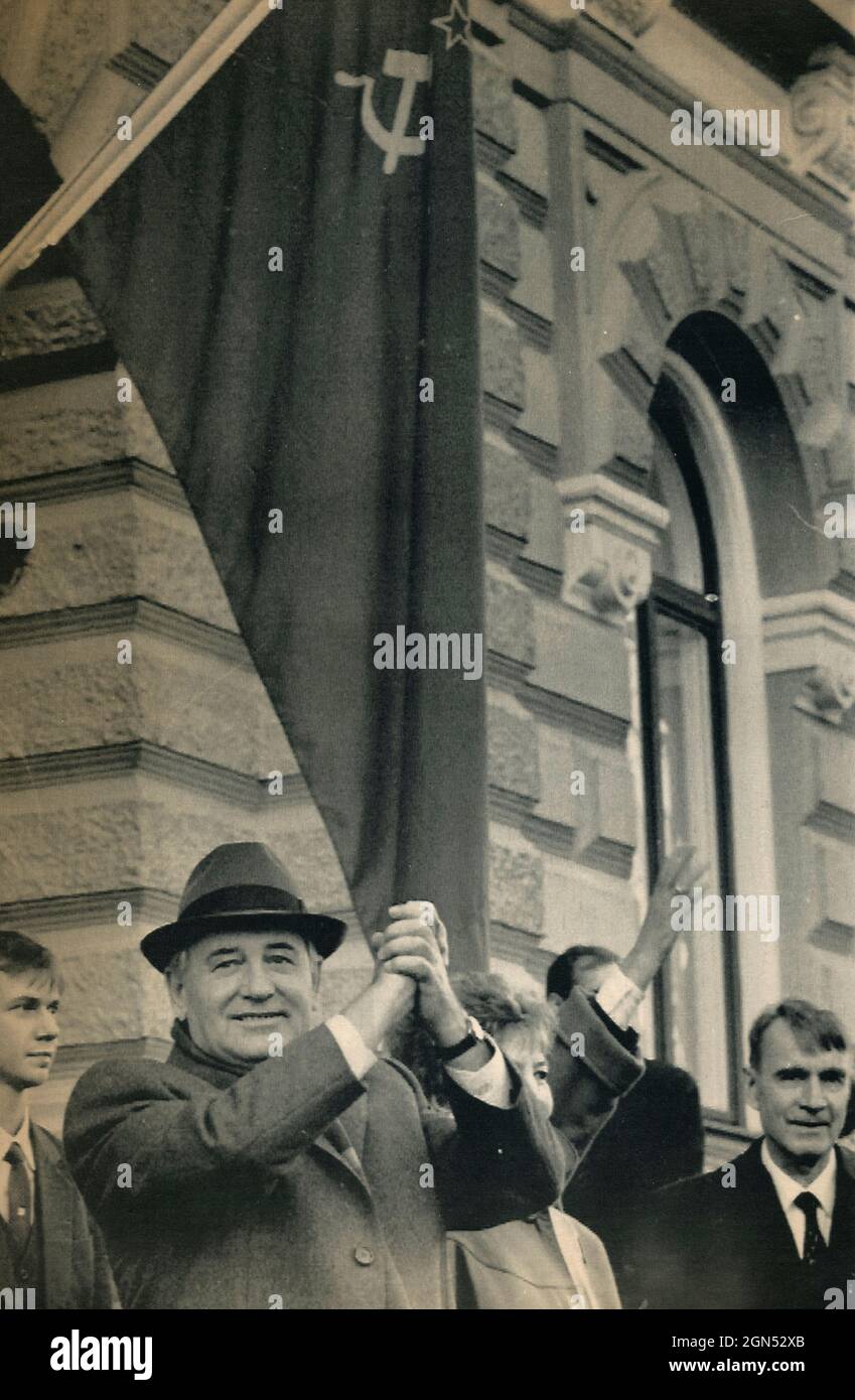 Russian politician and President of the Soviet Union Mikhail Gorbachev ...