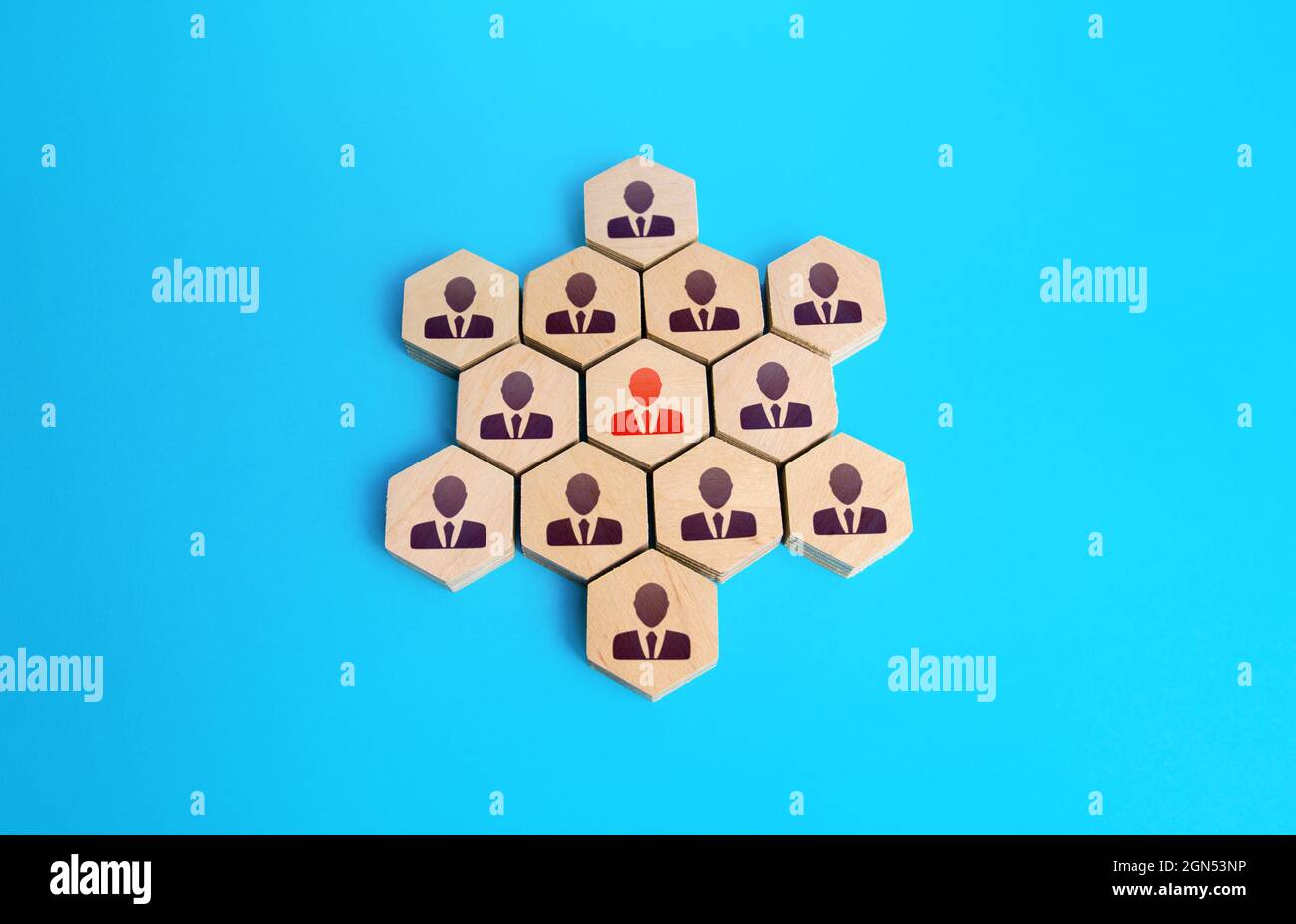 People unite around the leader. Unity. Building a business team ...