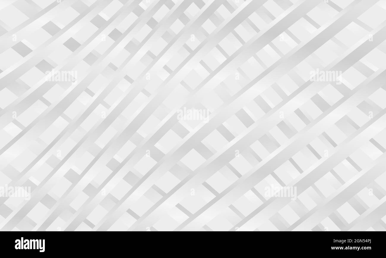Abstract white background with silver chrome lines grid. Silver and ...