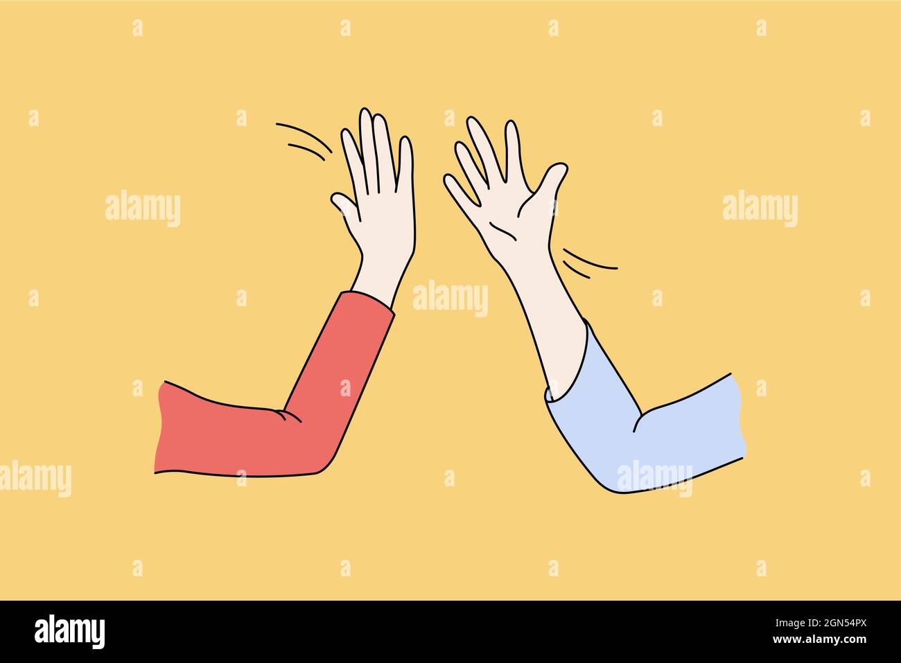 Giving five and greeting concept. Human hands ready to give five to ...