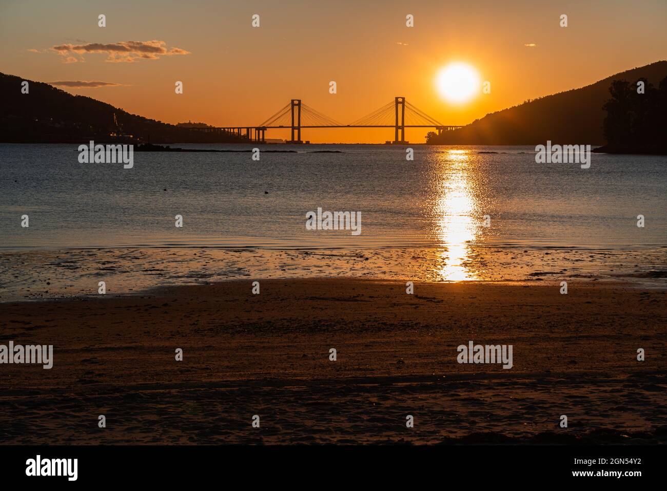 Nice sunset on the beach Stock Photo - Alamy