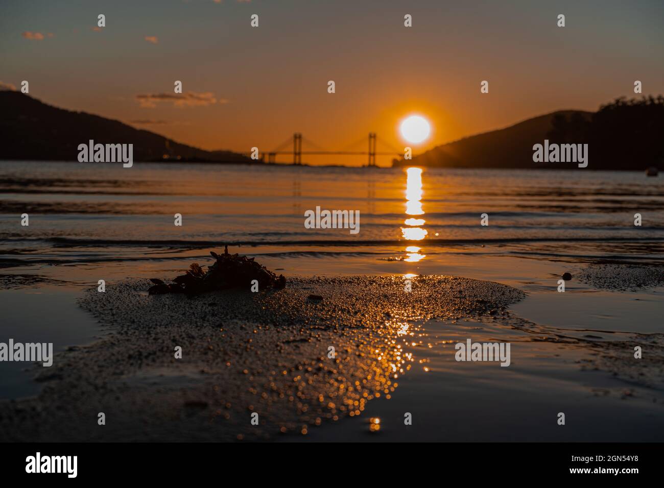 Nice sunset on the beach Stock Photo - Alamy