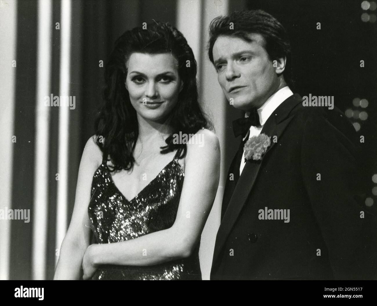 Italian singers Anna Oxa and Massimo Ranieri, 1980s Stock Photo - Alamy